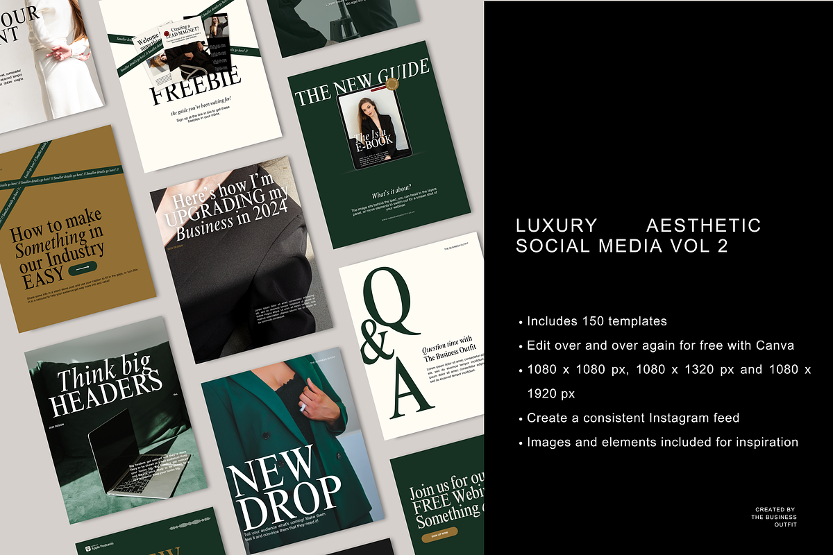 Canva Instagram Posts & Stories Luxe, a Social Media Template by ...