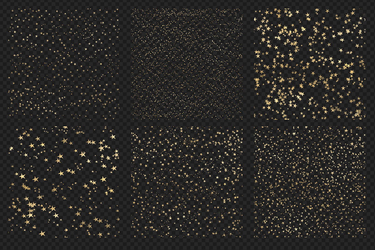 Seamless Gold Star Overlays, a Pattern Graphic by Digital Curio