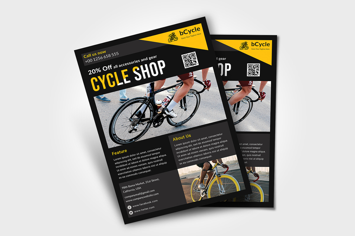 Cycle Shop Flyer, a Flyer Template by graphicsunday | Creative Market