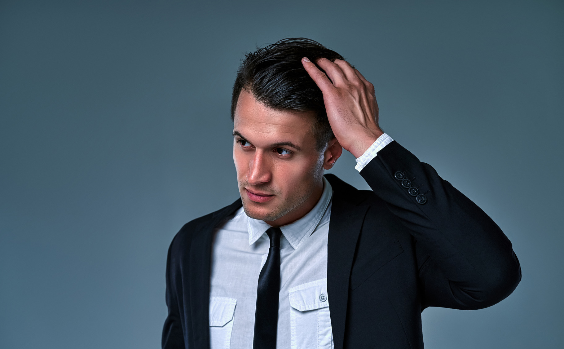 Man on gray background, a Person Photo by ORION Production | Creative ...