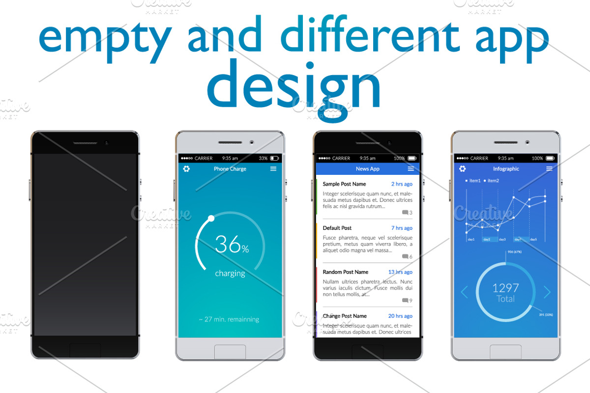 Realistic 3d smartphones, a Graphic by Macrovector | Creative Market