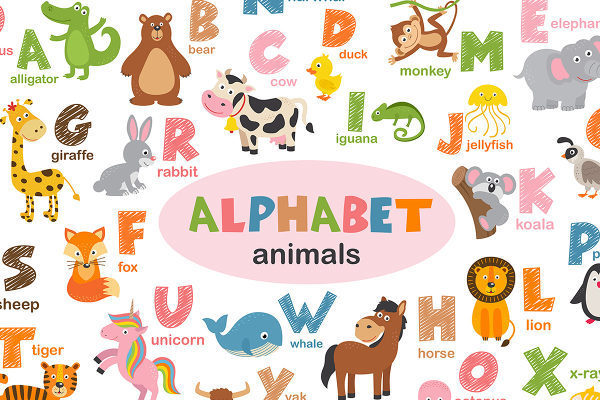 alphabet with animals, an Animal Illustration by NataKa
