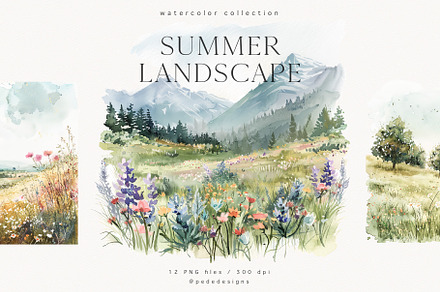 10 Landscape Flat Design, a Decorative Illustration by freeject.net