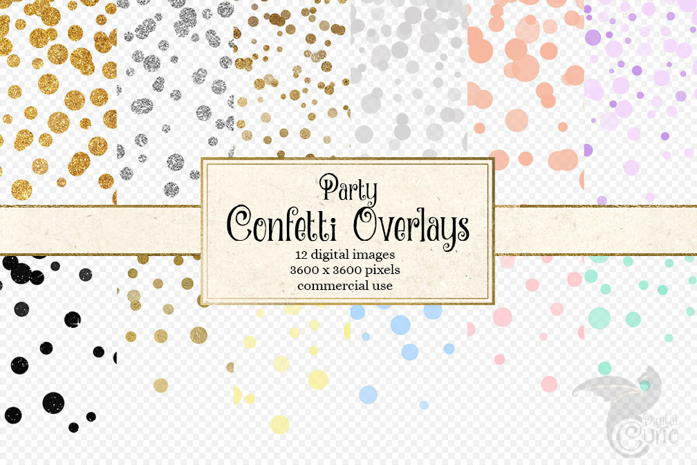Party Confetti Circles Overlays, a Graphic by Digital Curio