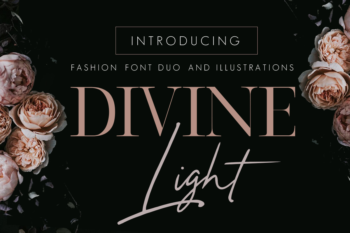 Divine Light Font Duo and extras, a Script Font by BlackCatsMedia