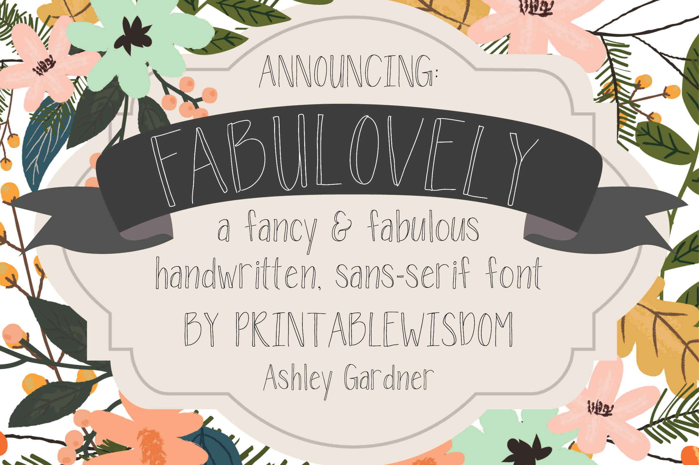 Fabulovely - a fancy sans-serif font, a Sans Serif Font by Printable ...