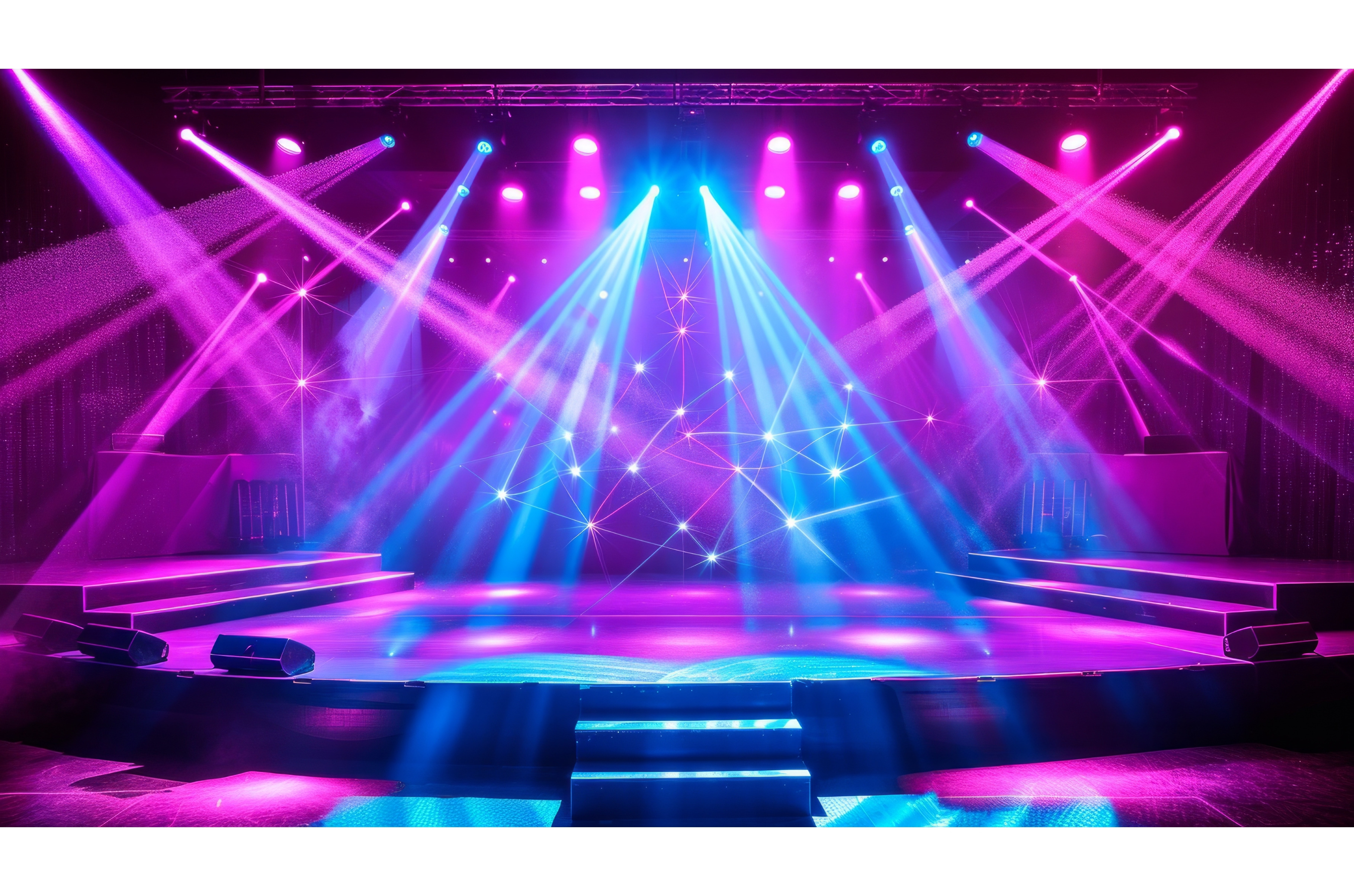 Neon Glowing Laser Blue Triangle, an Abstract Photo by Neirfy