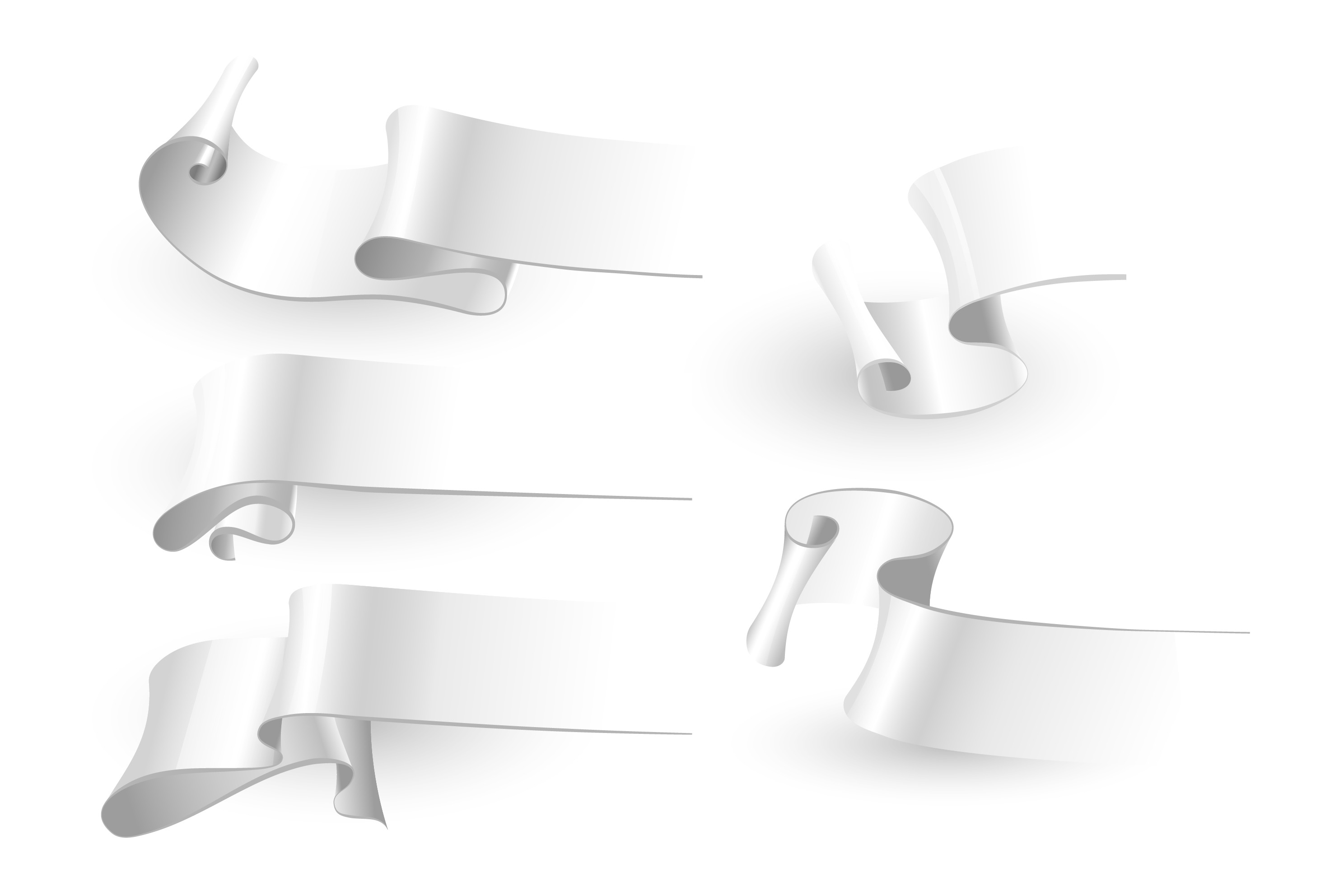 white vector ribbons, a Decorative Illustration by Sunny