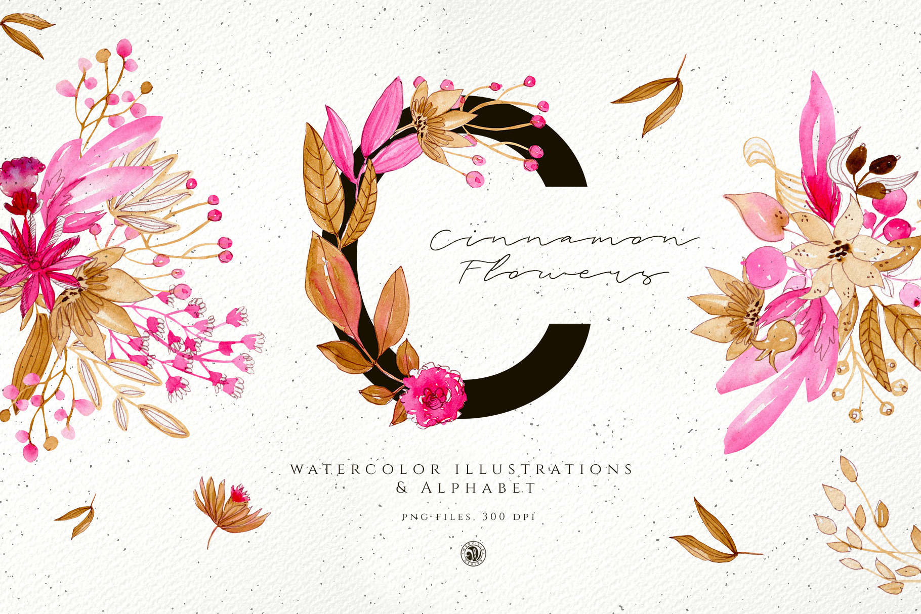 Cinnamon Flowers II, a Decorative Illustration by Webvilla Studio