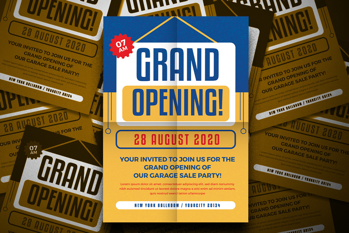 Grand Opening Invitation Flyer, a Flyer Template by Tokosatsu
