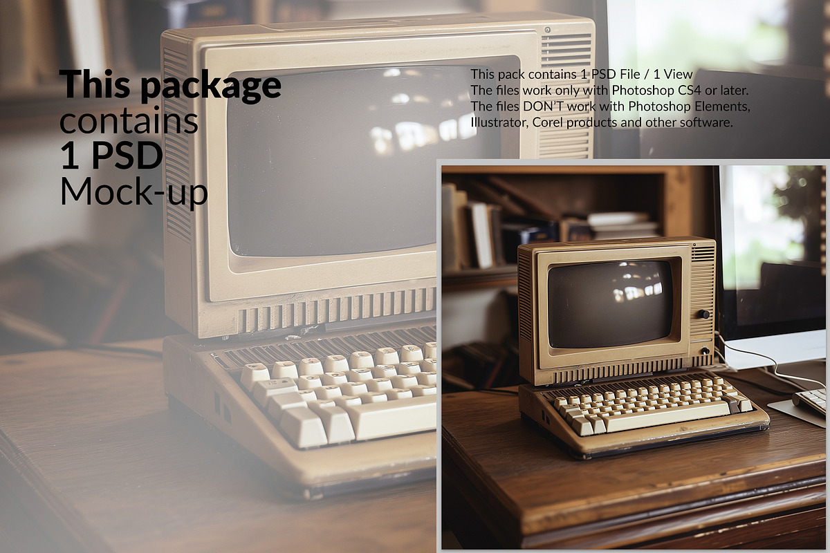 Vintage Computer Mockup, a Mac Mockup by mock-ups