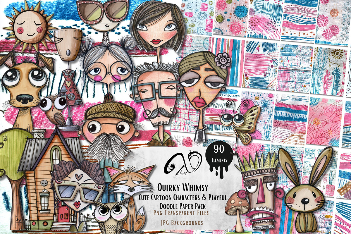 Quirky Whimsy: Cartoon Characters, a Person Illustration by NiiiNArt