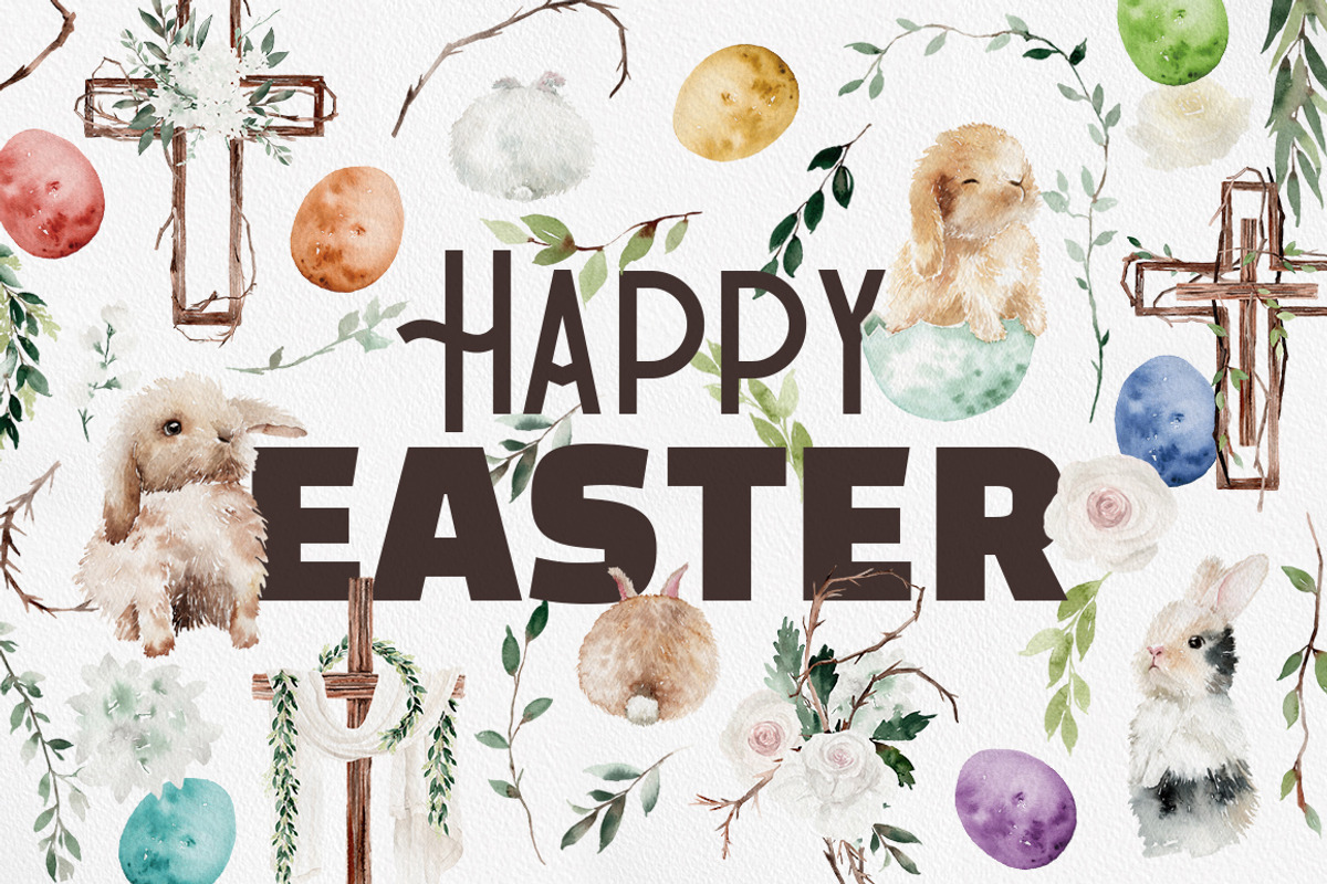 Watercolor clipart - Easter, an Illustration by Beigetime