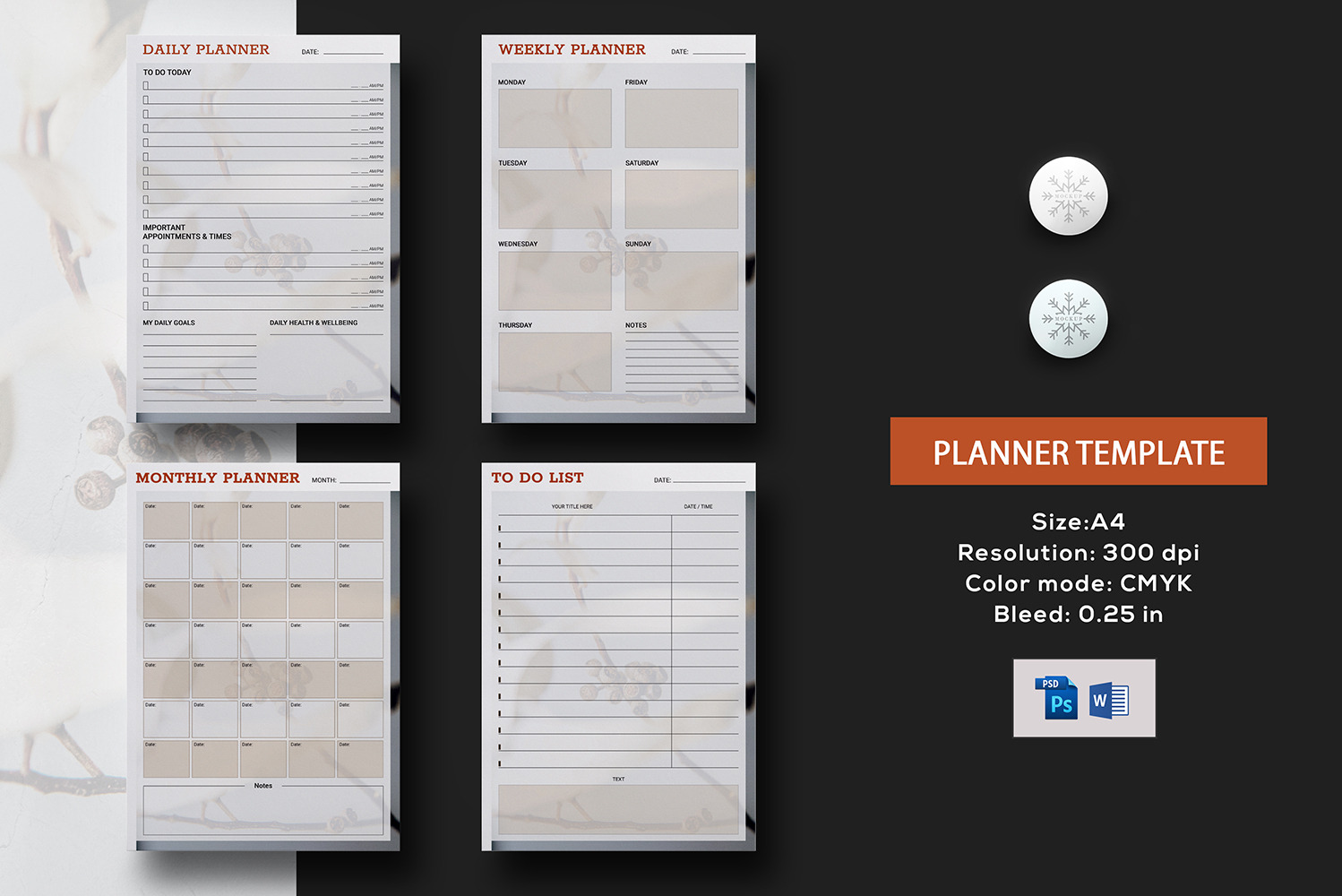 Planner Template V09 | Stationery Templates ~ Creative Market