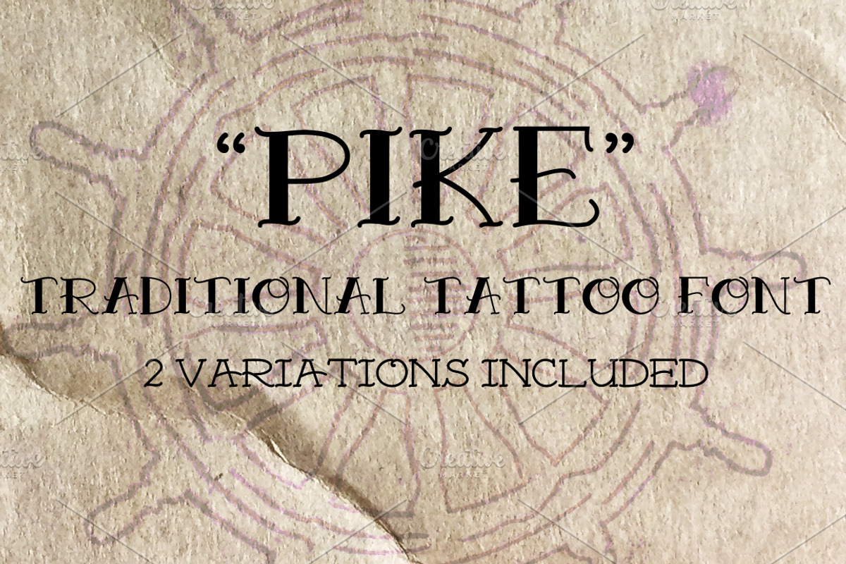 Pike Traditional Tattoo Font, a Serif Font by Aloha Bhava