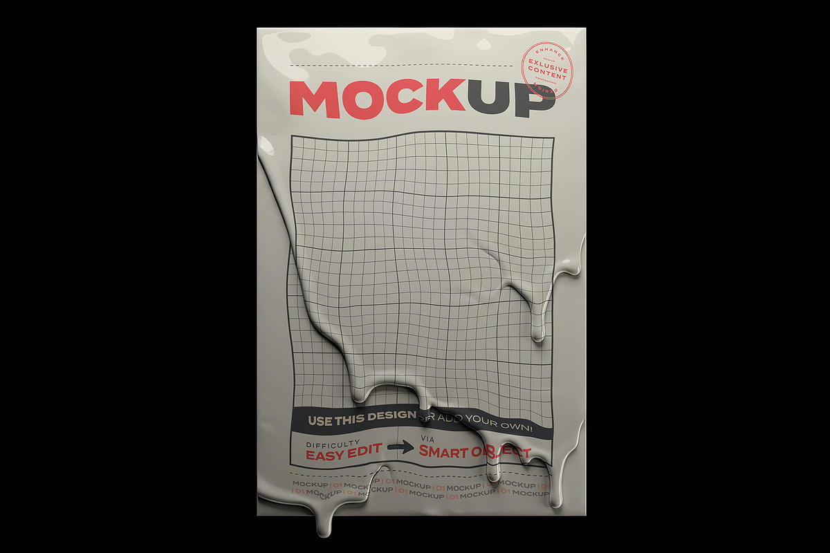 Wavy Distorted Poster Mockups, a Mockup by Luuqas Design