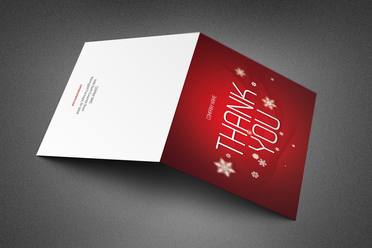 Christmas Thank You Card Template, a Card Template by loswl