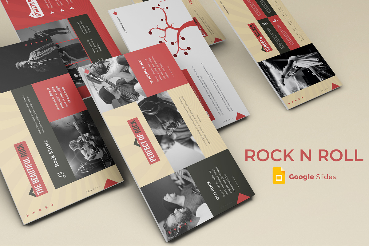 Rock n Roll - Google Slides Template, a Presentation Template by AQR Studio
