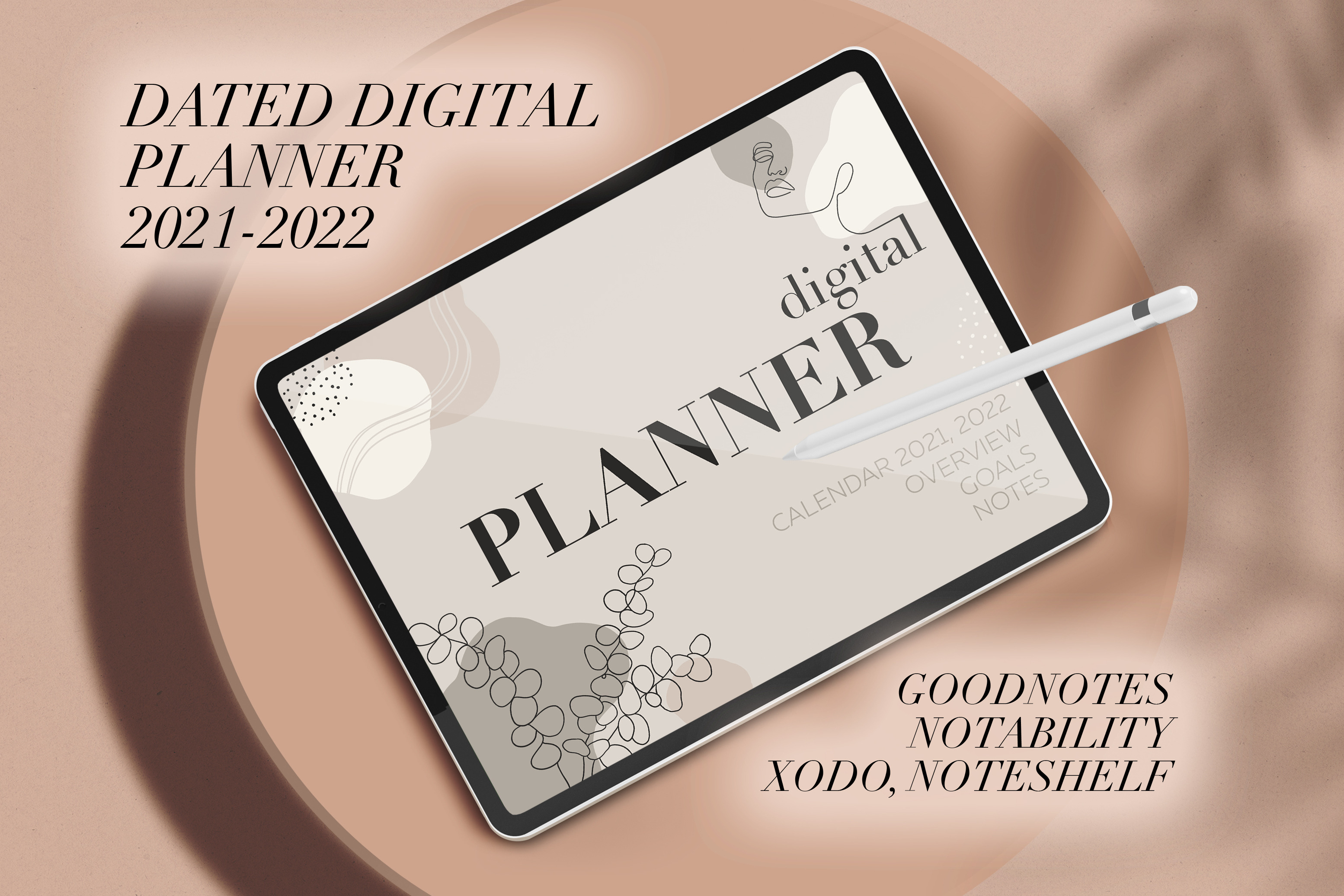Dated Digital Planner 2021-2022, a Stationery Template by GlamArtZhanna