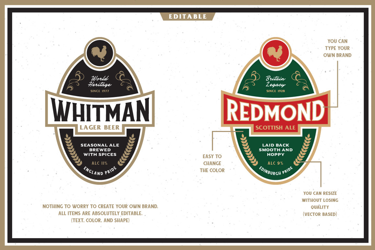 Premium Beer Labels No. 2, a Branding & Logo Template by Rich Graphic