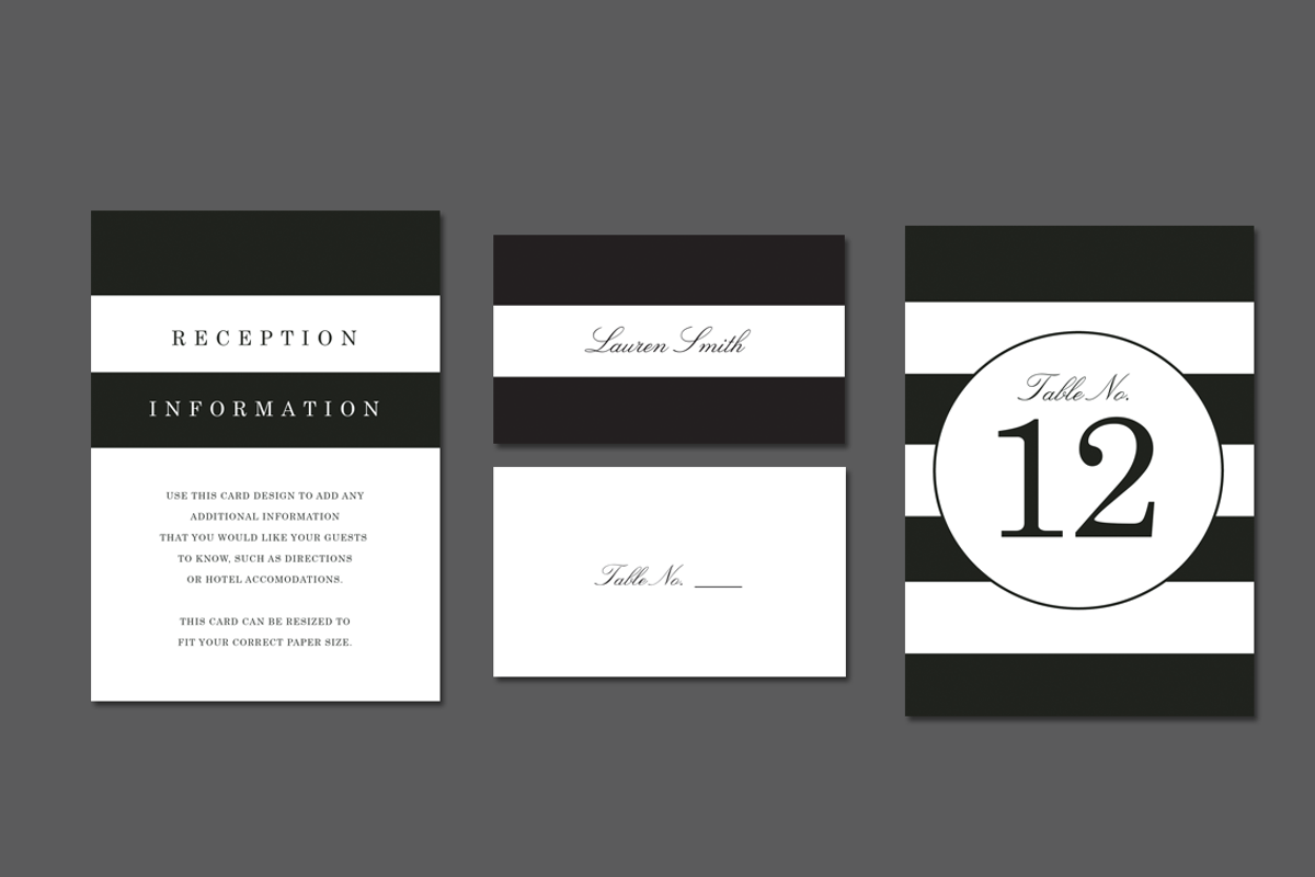 Chic Stripes Wedding Suite, an Invitation Template by origamiprints
