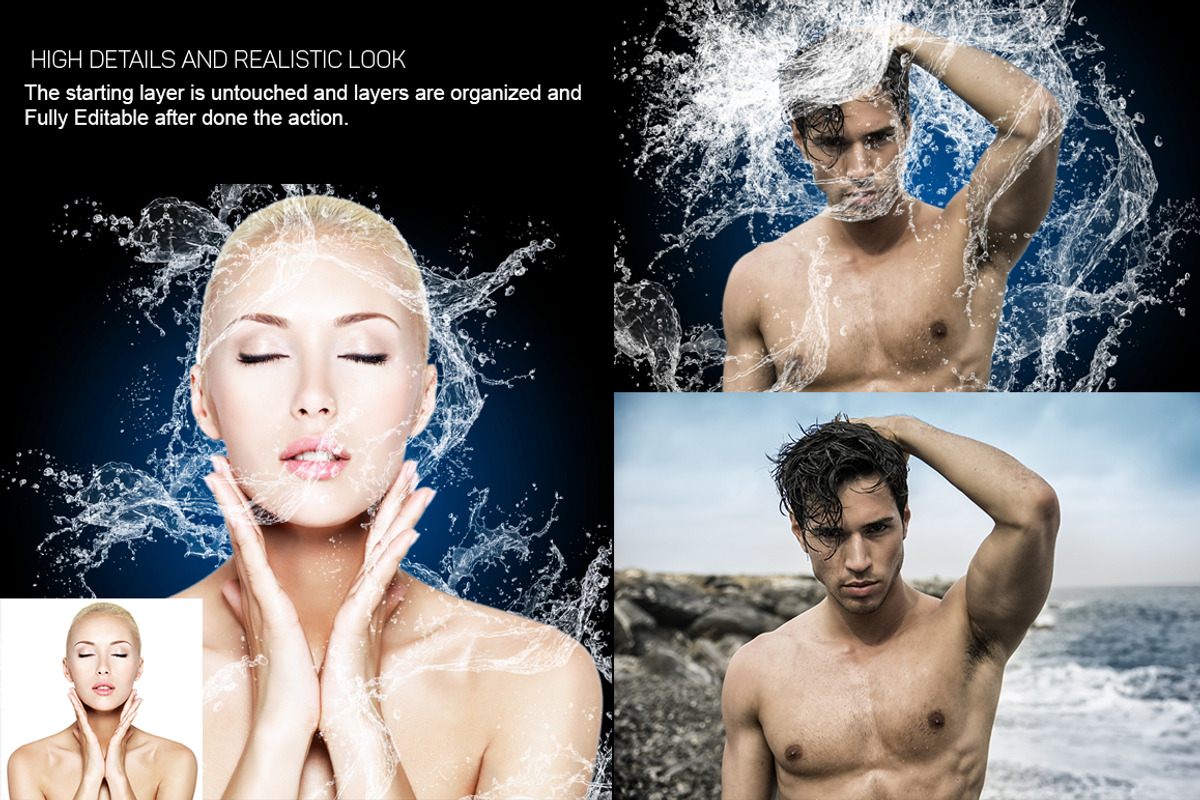 Water Splash Photoshop Action, an Action Add-On by designvillage