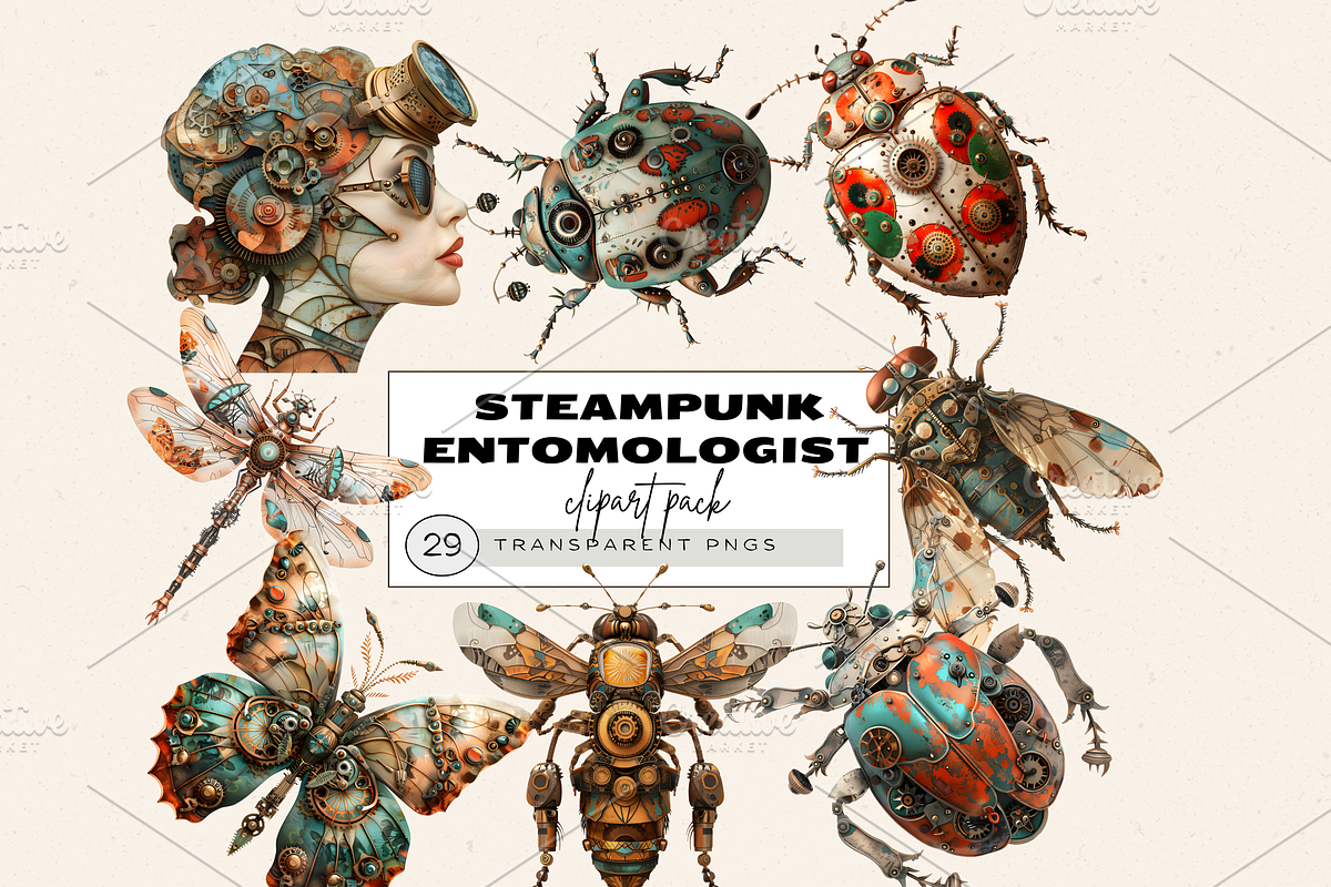 STEAMPUNK ENTOMOLOGIST CLIPART, an Animal Illustration by Daring Digies ...