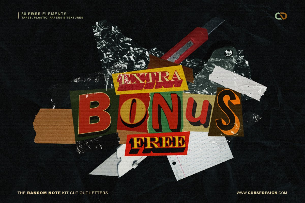 Ransom Note - 300+ Cut Out Letters, a Background Graphic by Cursedesign