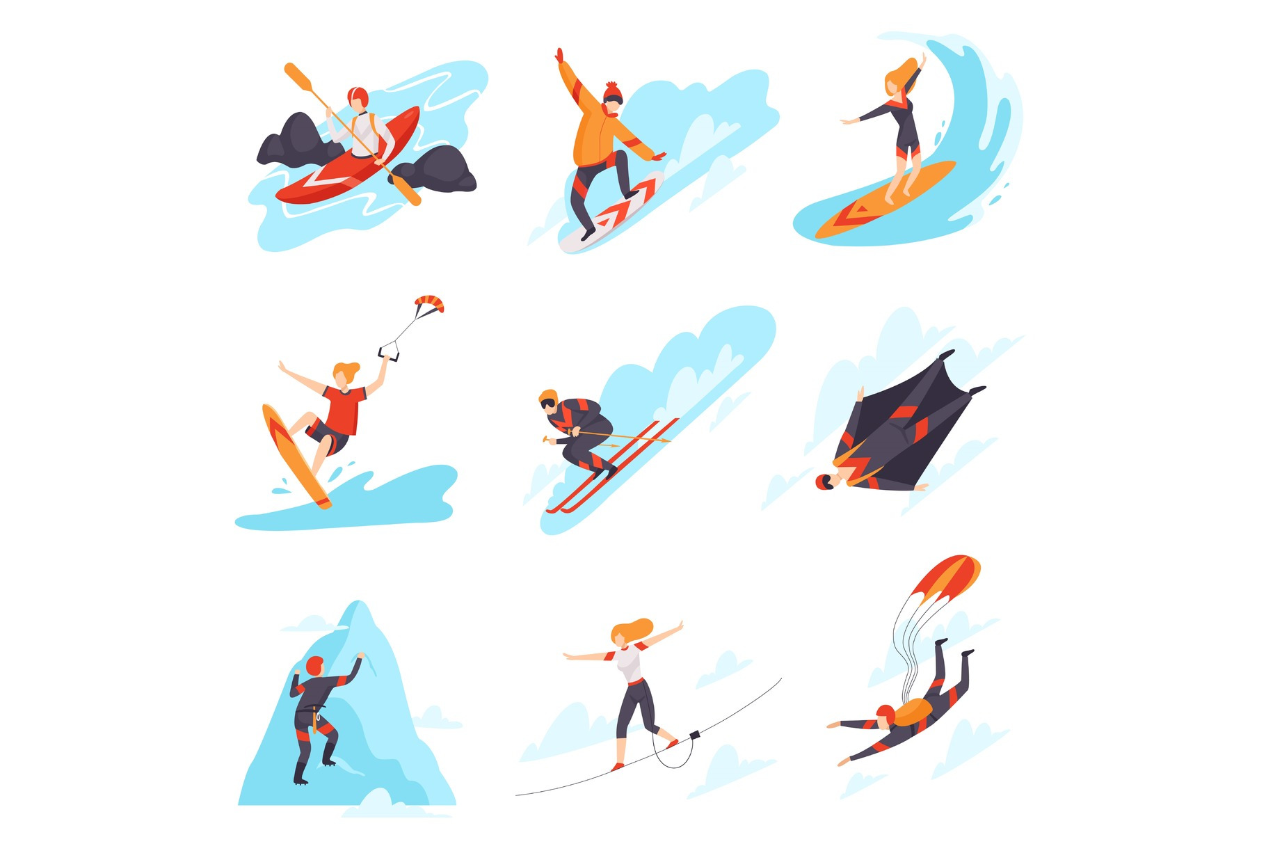 People performing different types, a Person Illustration by TopVectors