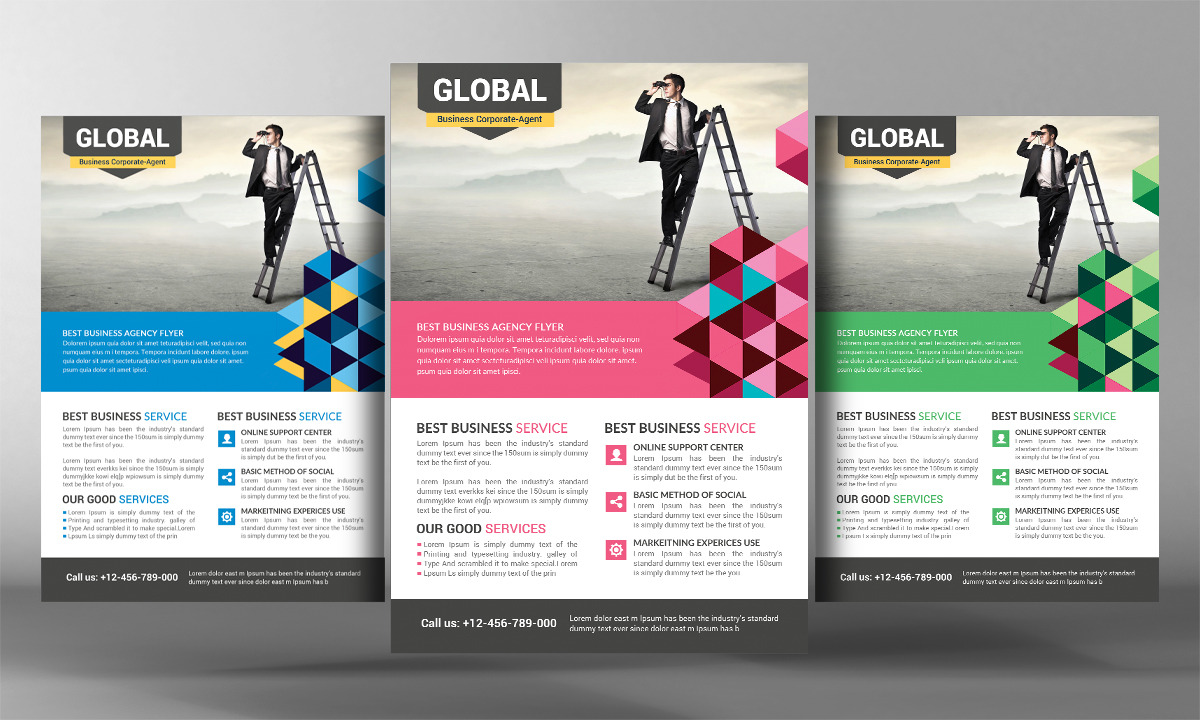 Global Business Flyer Template, a Flyer Template by graphicforest