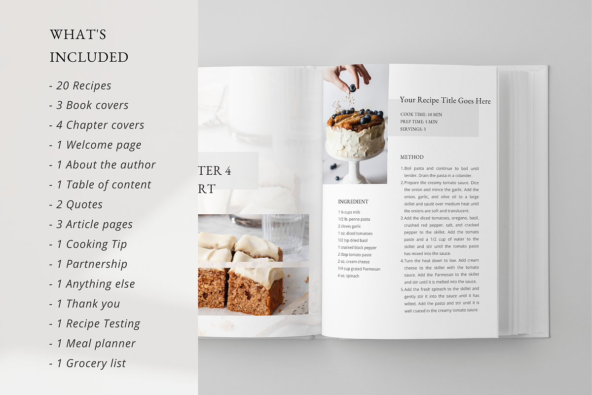 Aesthetic Cookbook Recipe Template, a Magazine Template by ShopRShop