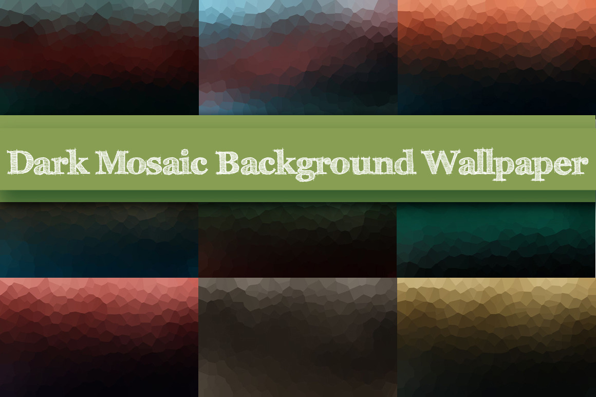 Dark Mosaic Background Wallpaper, a Pattern Graphic by Sabelskaya