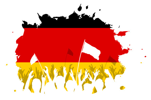 Celebrating Crowd with German flag, a Person Illustration by Albert ...