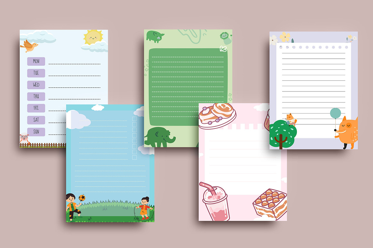 Kids notebook page template, a Stationery Template by Ultimate Template ...