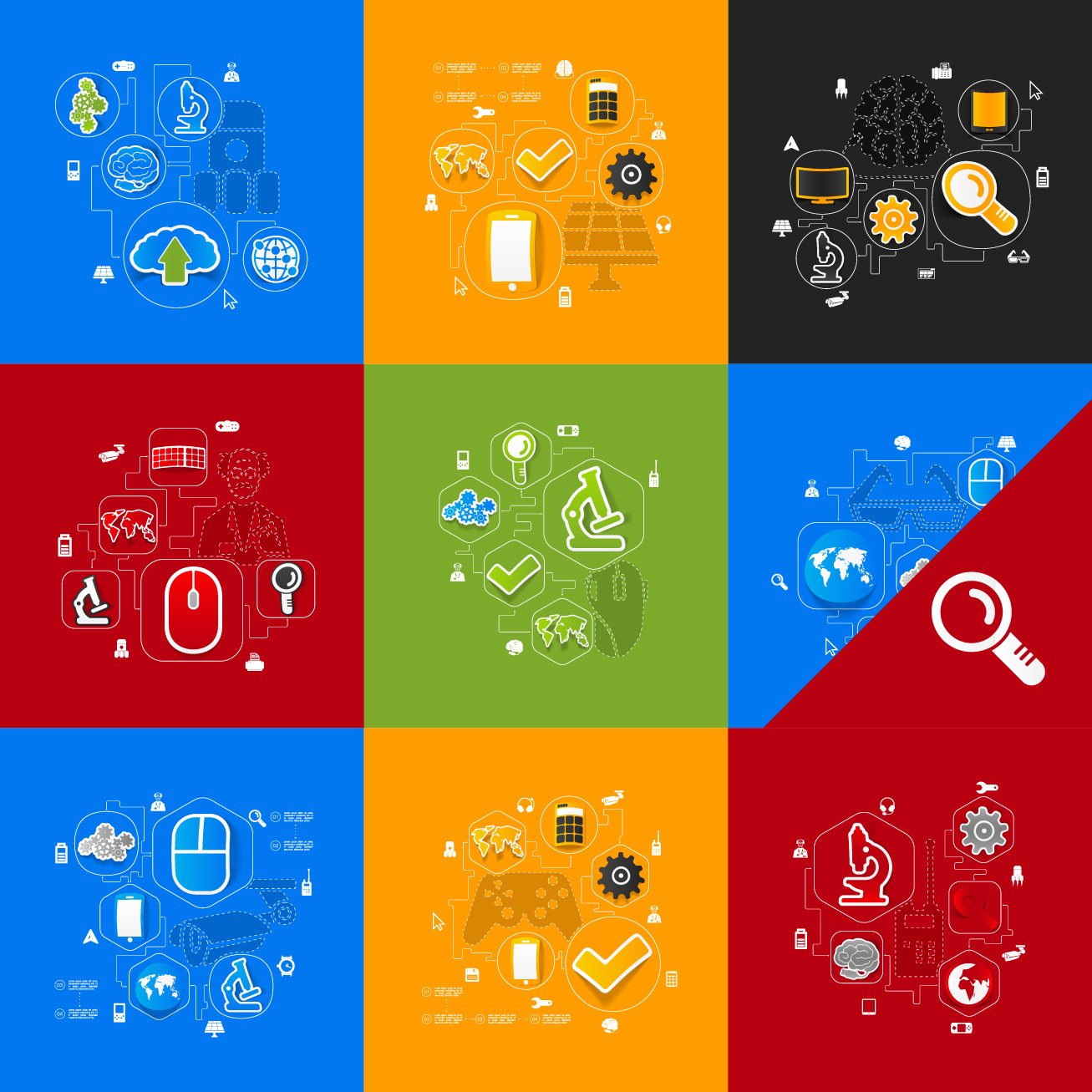 9 TECHNOLOGY sticker infographics, a Presentation Template by Palau