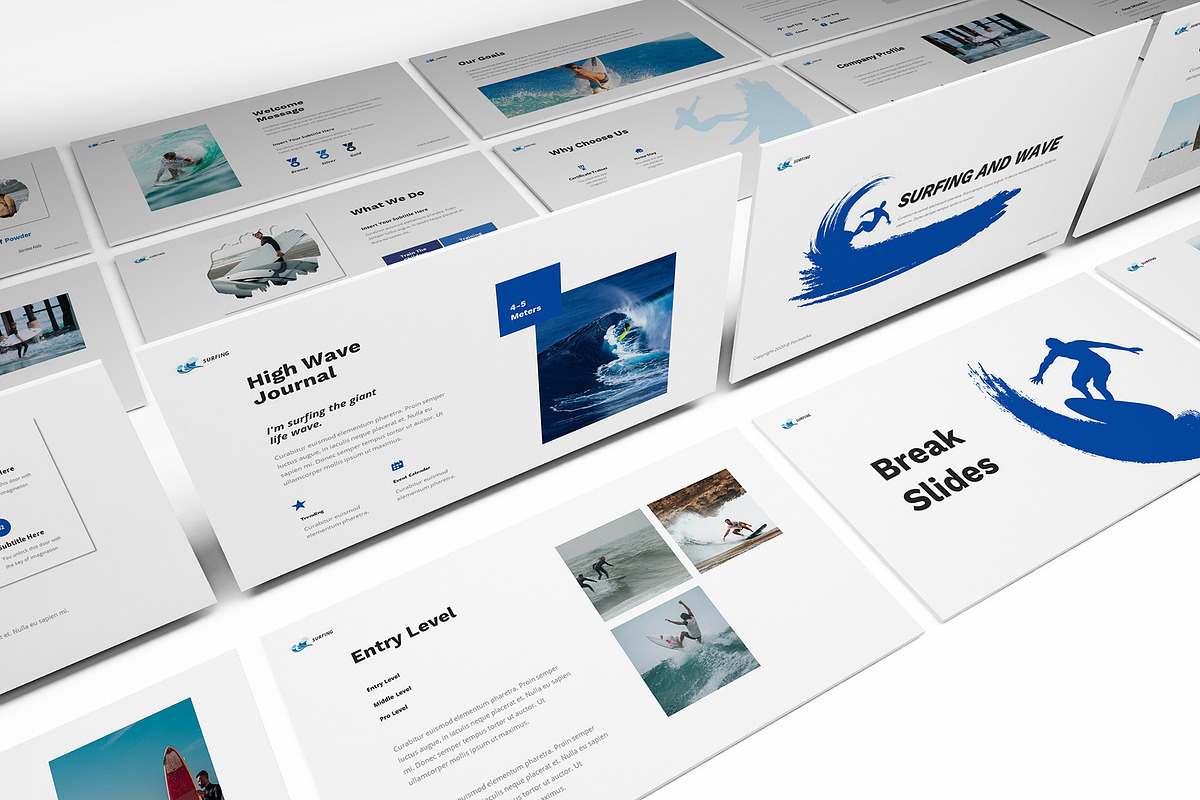 Surfing Powerpoint Template, a Presentation Template by Formatika Studio