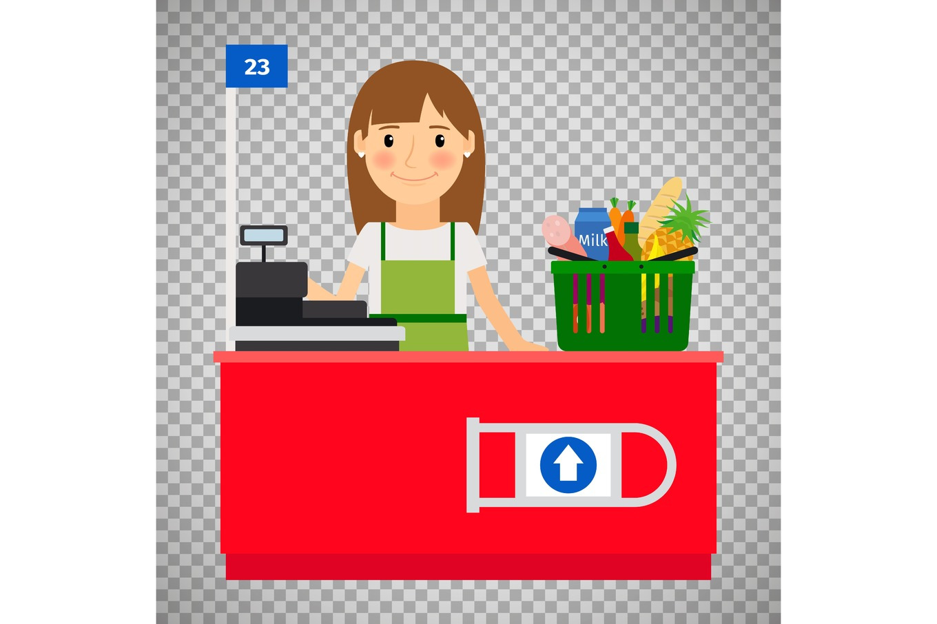 Cashier lady on transparent background, a Work Illustration by Stock ...
