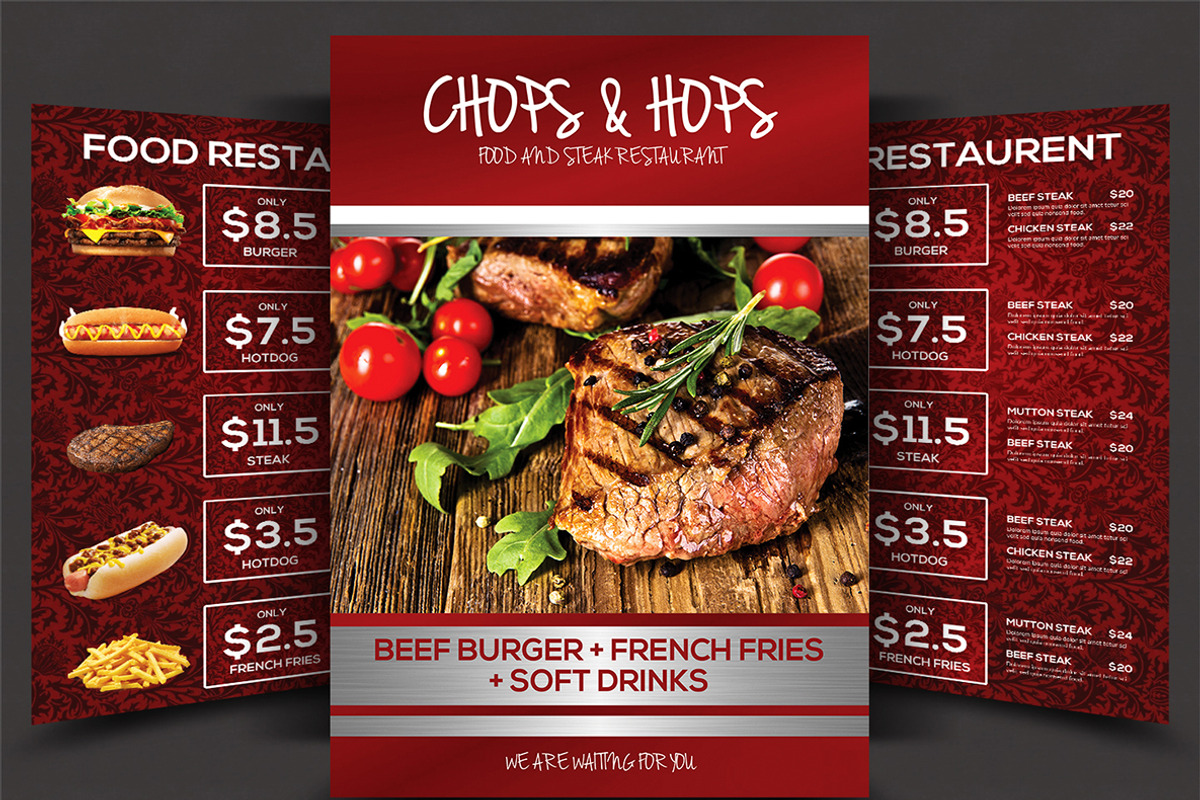 Food Menu Flyer, a Flyer Template by AfzaalGraphics