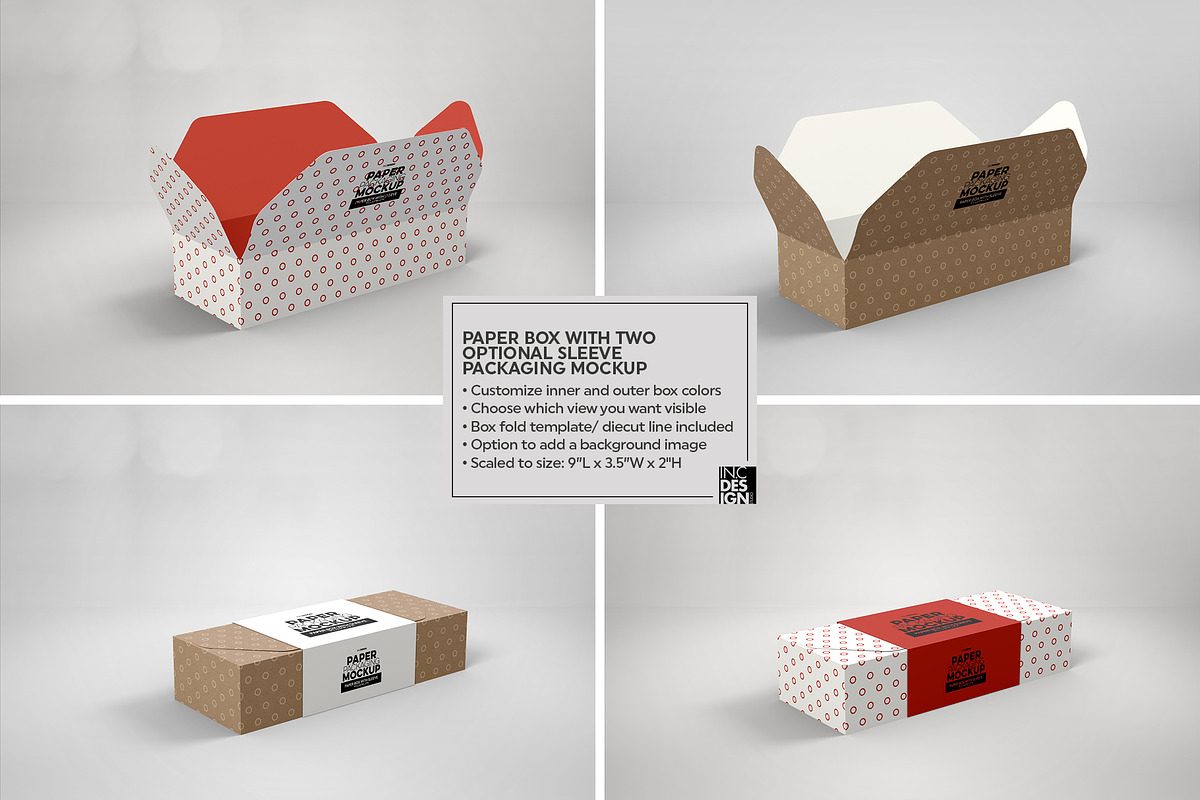 Paper Boxes with Sleeve Mockup, a Cups & Container Mockup by INCDesign