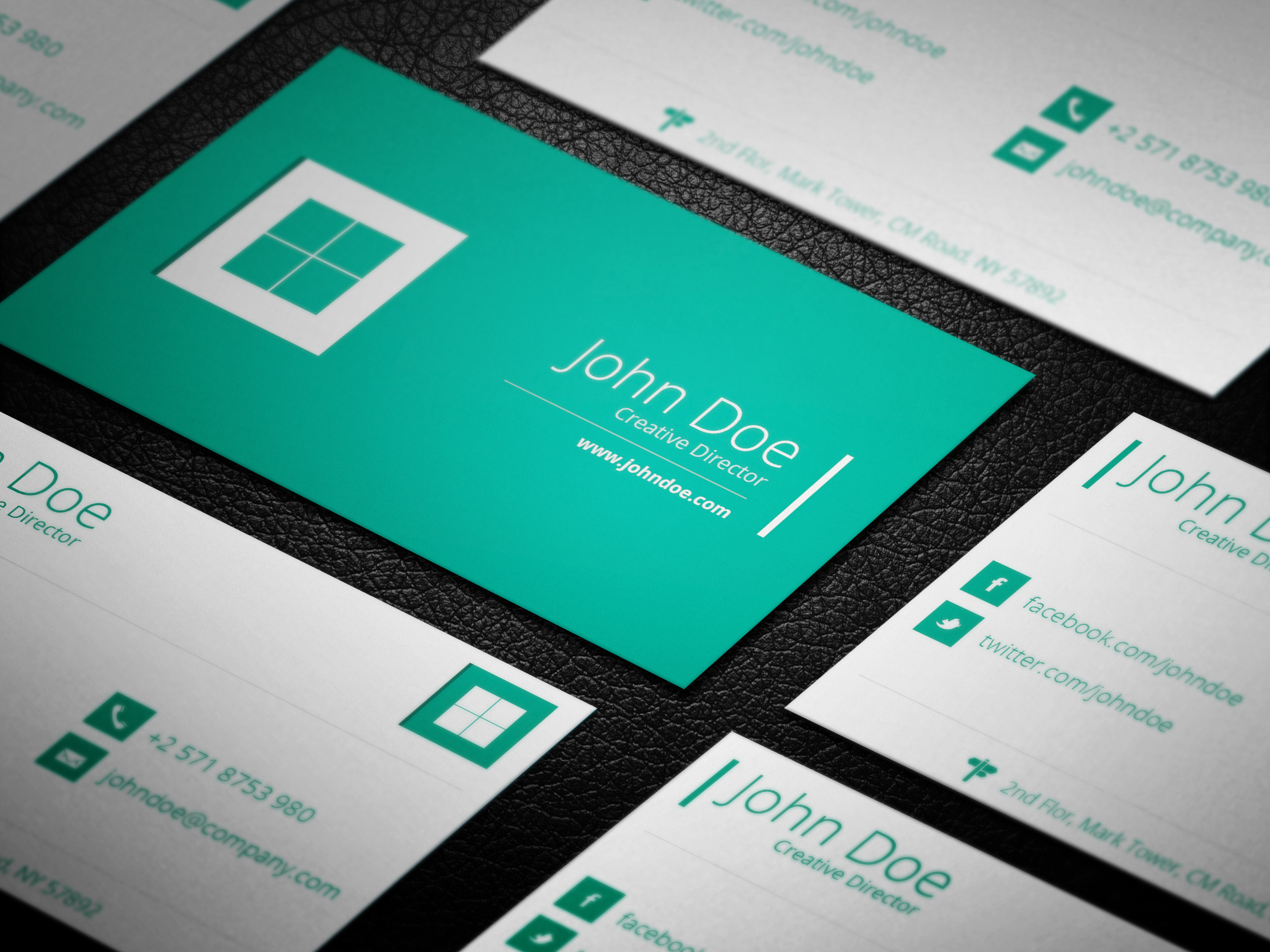 Flat Metro Business Card, a Business Card Template by bouncy