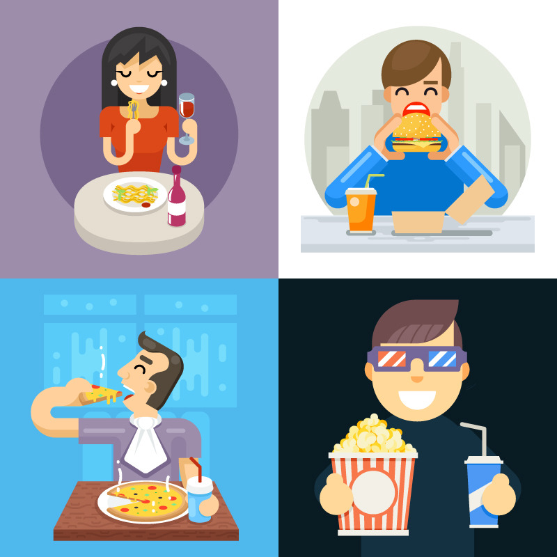 Eat food, a Food Illustration by Meiluns shop | Creative Market