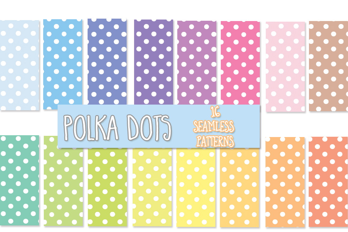 16 polka dot seamless patterns, a Pattern Graphic by TeaBerry