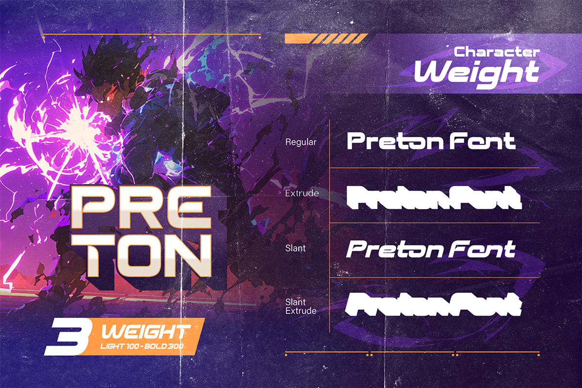 Preton - Electrical Display Font