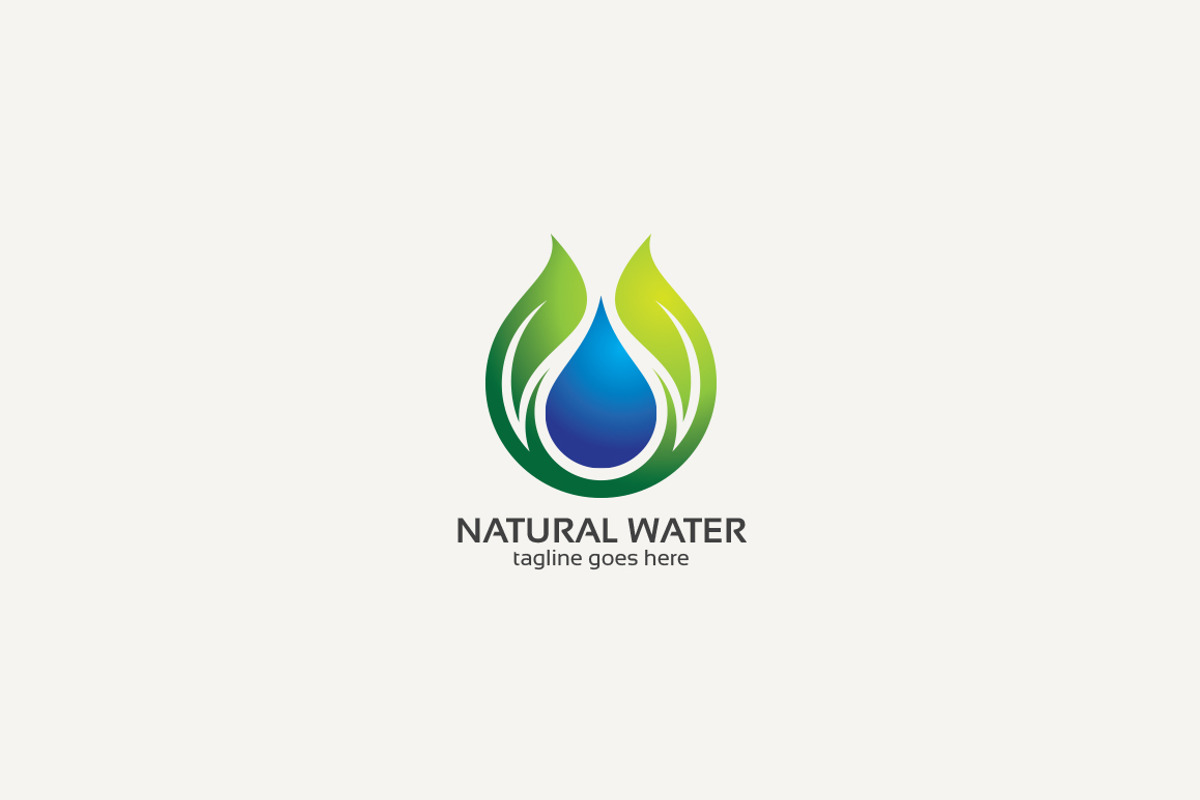 natural water logo, a Branding & Logo Template by CAIRON CREATIVESTUDIO