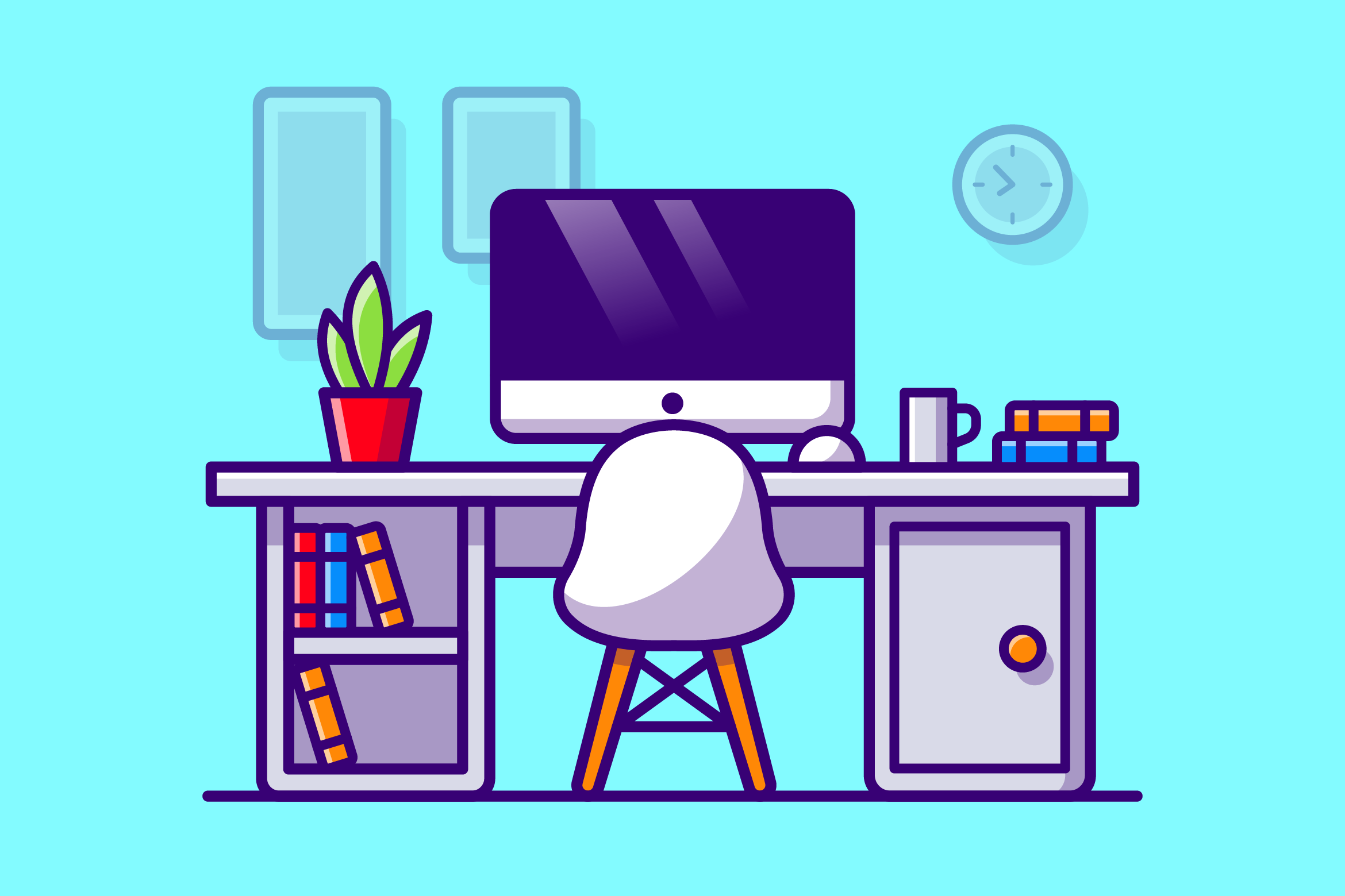 Workspace Cartoon Illustration, a Technology Illustration by Catalyst ...