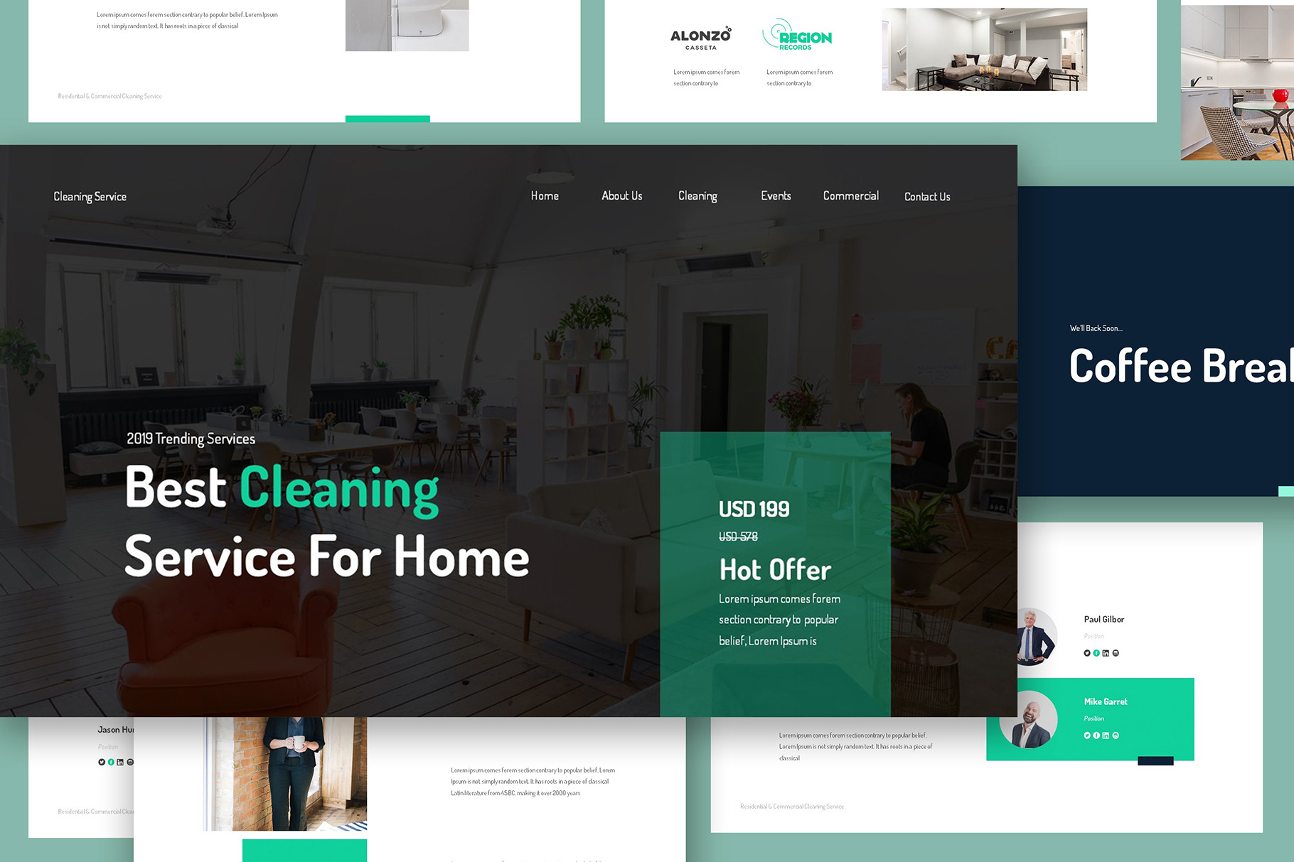 Cleaning Service Google Slides, a Presentation Template by Giant Design