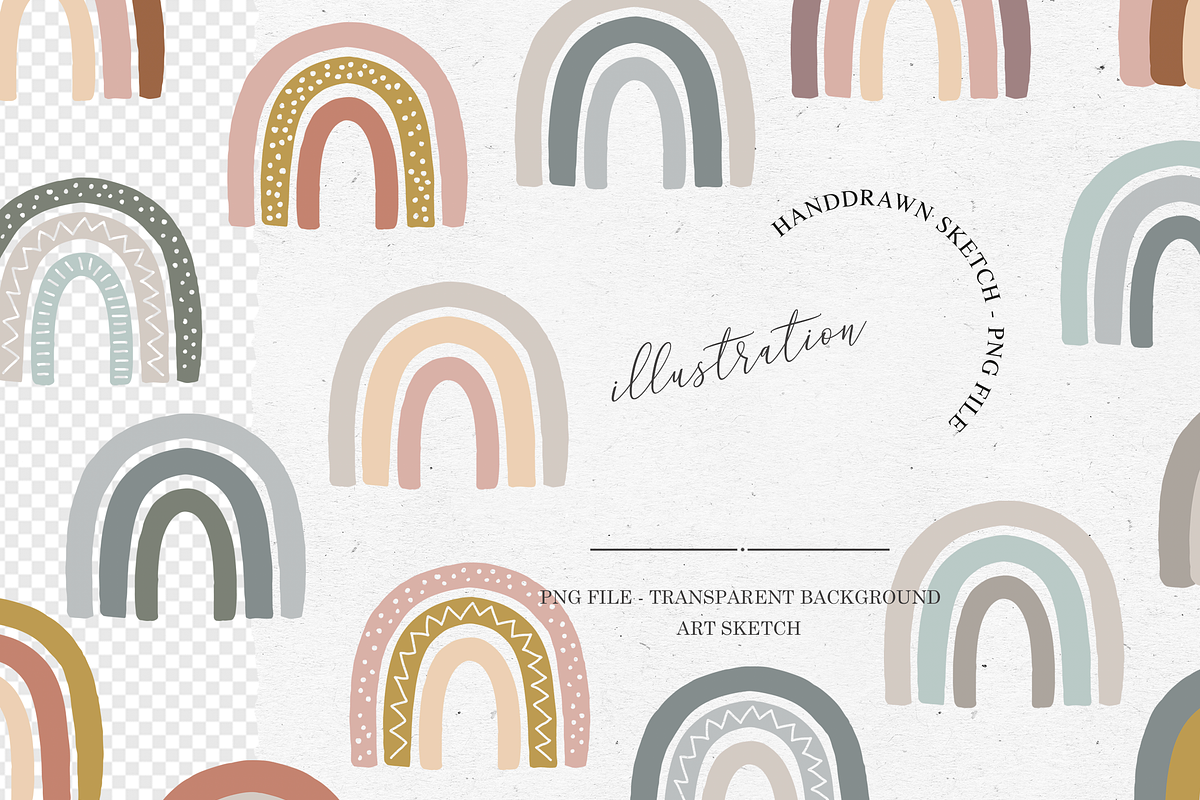 RAINBOW COLLAGE BUNDLE PNG + VECTOR, an Illustration by KruthDesign