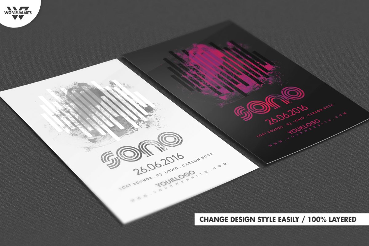 ABSTRACT ART Flyer Template, a Flyer Template by WG DESIGN | Creative ...