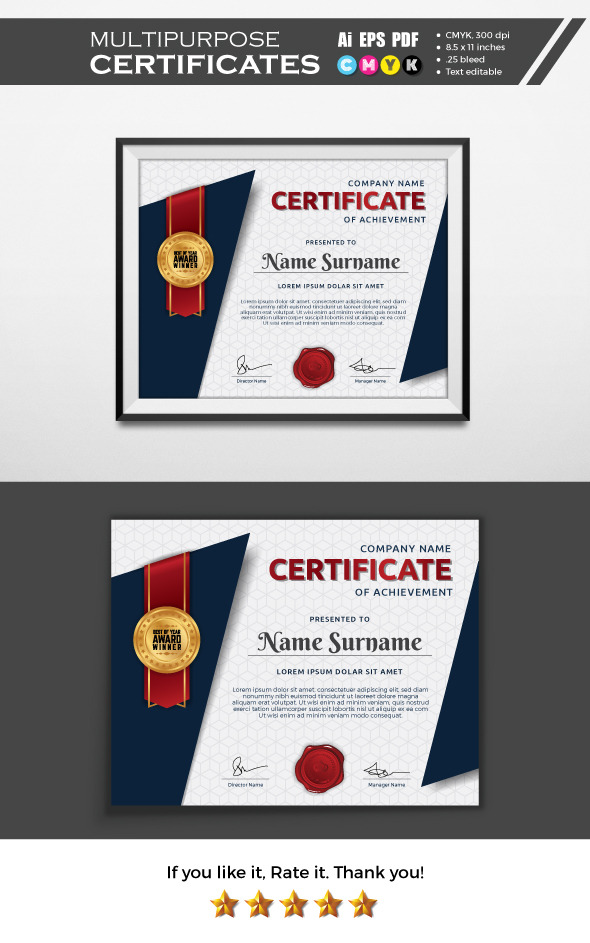 Multipurpose certificate template, a Stationery Template by Raftel ...
