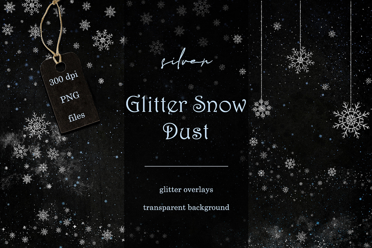 12 Silver glitter snow dust overlays, an Object Graphic by PixelJungle ...